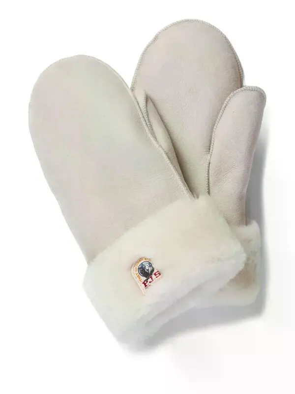 PARAJUMPERS Shearling Trimmed Mittens - Grey