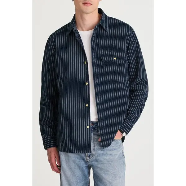 Madewell Indigo Dyed Button-up Work Shirt - Stripe
