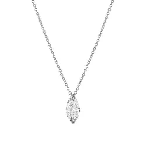 LUVMYJEWELRY 14k Gold 0.75 Ct Lab Grown Diamond Marquise Necklace - 14k White Gold