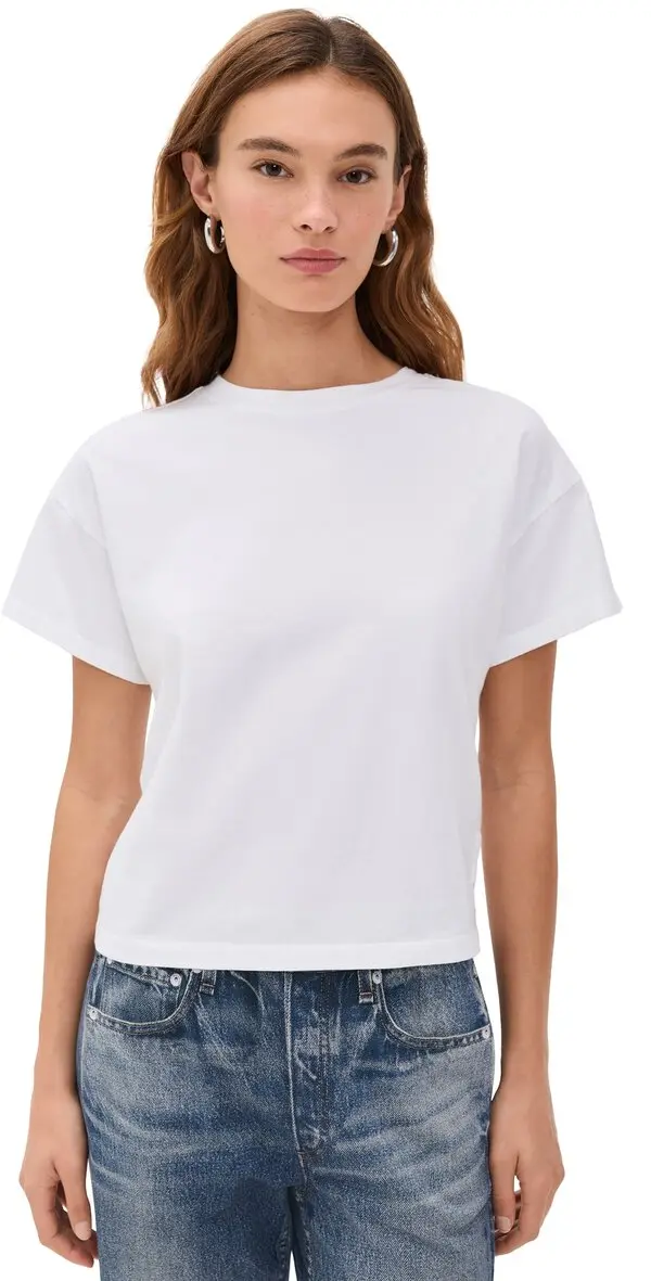 Rag & Bone Kelly Boxy Jersey Tee - White