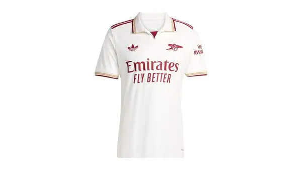 Adidas Arsenal 25/26 Third Jersey - Cloud White Team Coll Burgundy 2