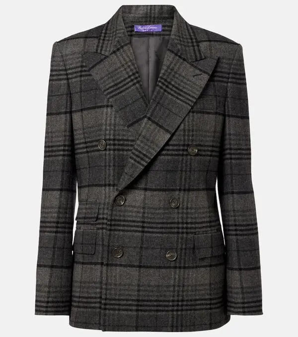 Ralph Lauren Kent Checked Double-breasted Wool Jacket