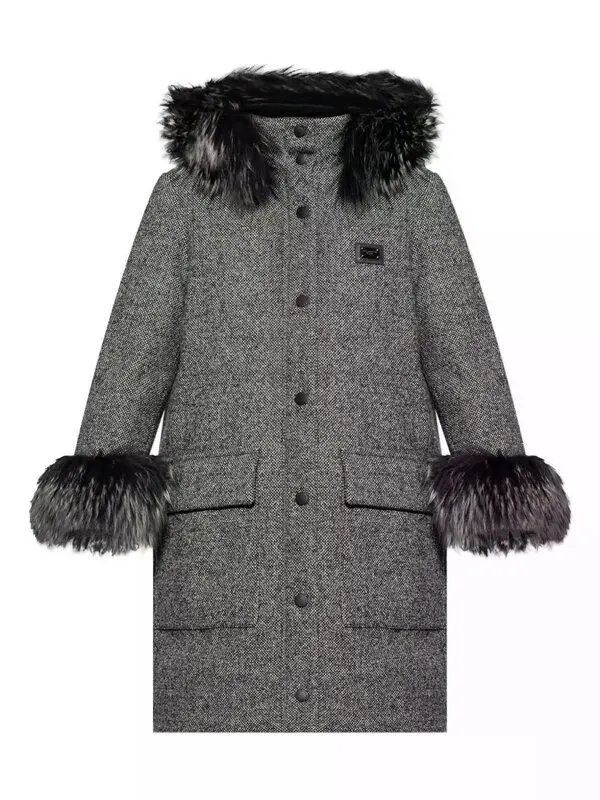 Dolce & Gabbana Faux-fur Trimmed Wool Coat