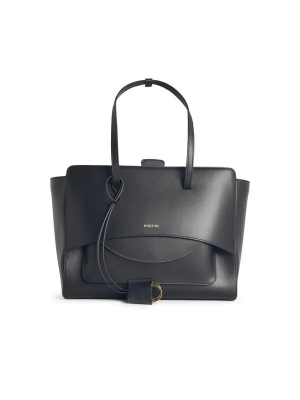 HIDESINS Flap Leather Bag - Black