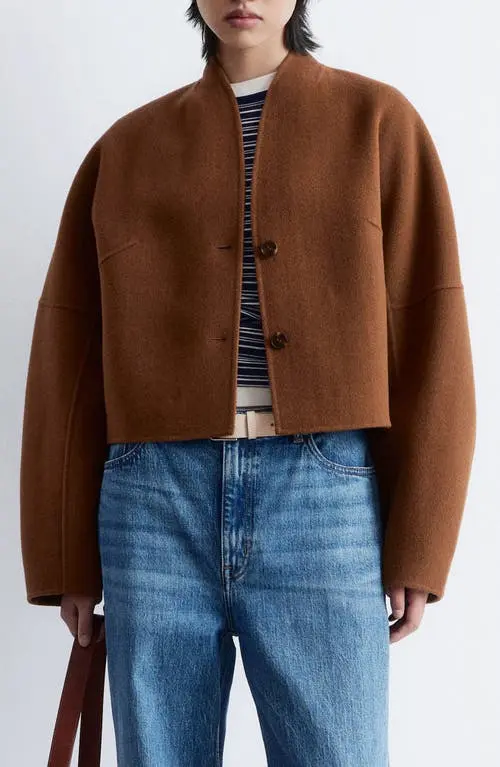& Other Stories Double Wool Blend Boxy Jacket