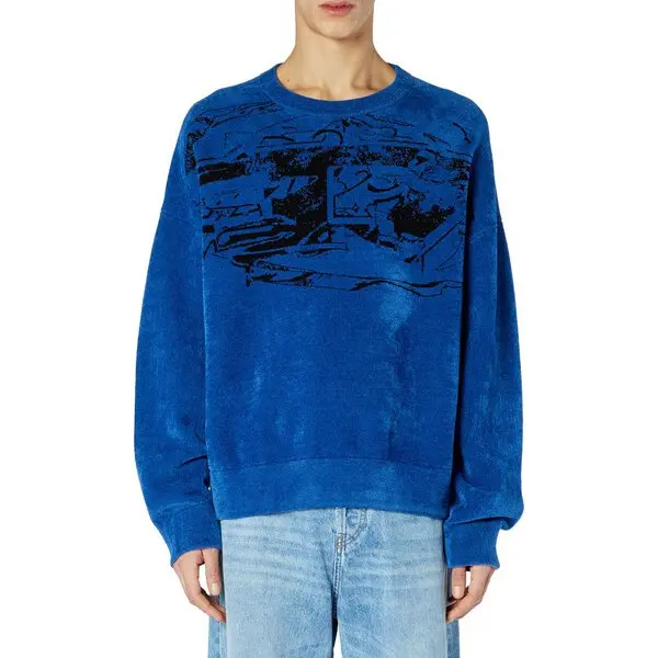 DIESEL® Graphic Jacquard Knit Relaxed Sweatshirt