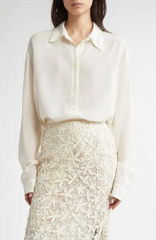 TOTÊME Classic Crepe Button-up Shirt - Milk