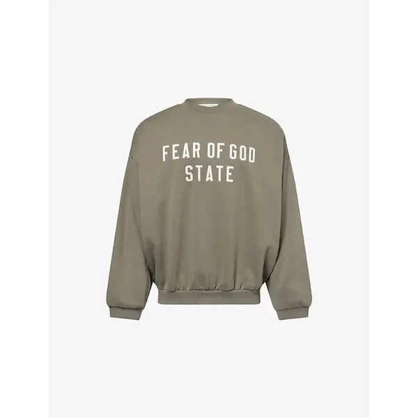 Fear Of God Cotton-blend Relaxed-fit Sweatshirt - Moss