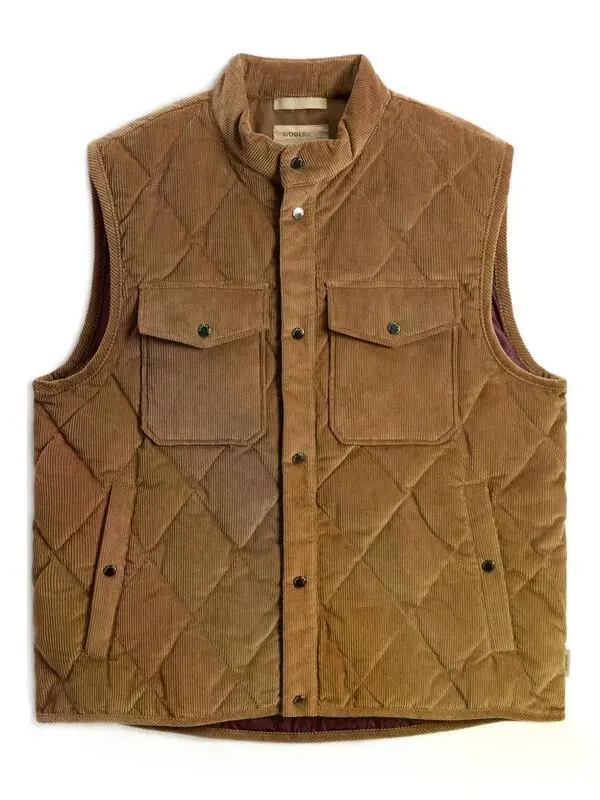 Woolrich Corduroy Quilted Gilet - Brown