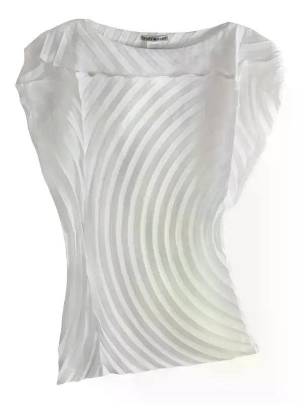 Issey Miyake Pleated Curved Top