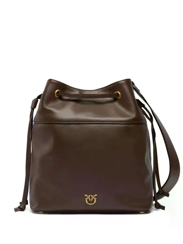 Pinko Leather Bucket Bag - Brown