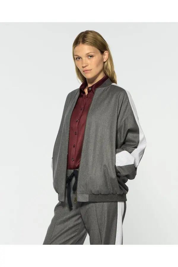 Serena Bute Bomber Jacket - Grey