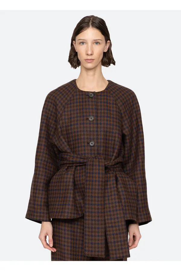 Sea Beatrice Check Print Jacket - Stripe