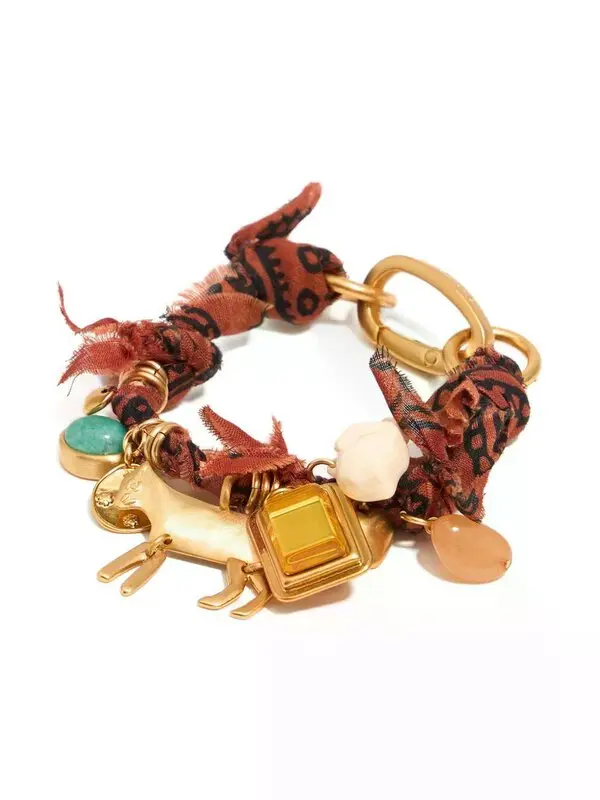 Bimba Y Lola Braided Charm Bracelet - Brown