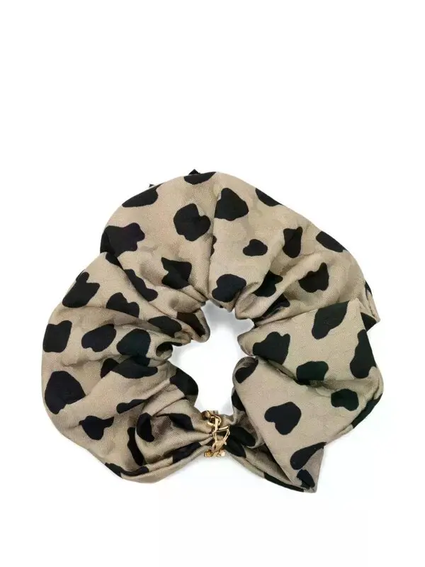 Saint Laurent Leopard-print Silk Scrunchie - Neutrals