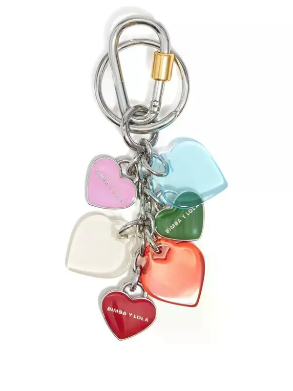 Bimba Y Lola Heart Pendants Keyring - Grey