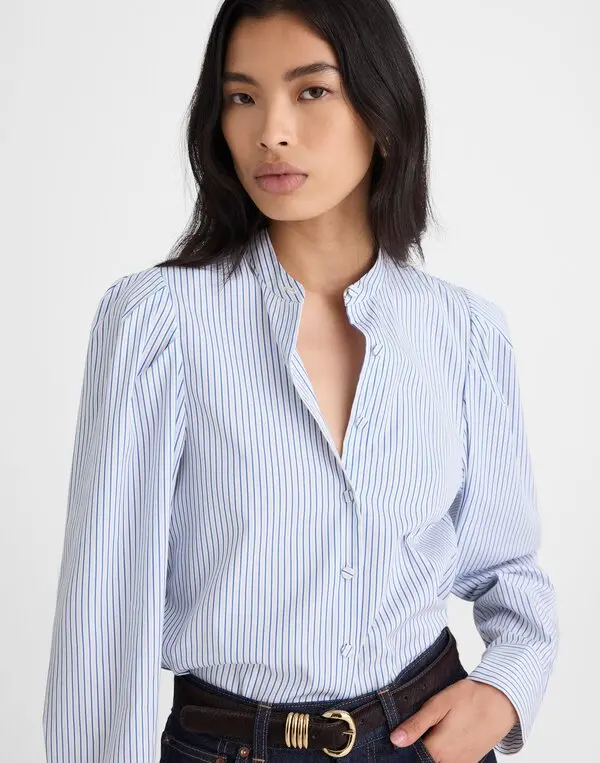 Madewell Puff-sleeve Button-up Shirt - Hydrangea