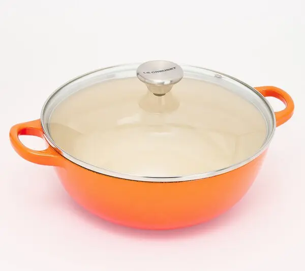 LE CREUSET As Is 3.5-qt Cast Iron Chef's Oven W/glass Lid - One-color