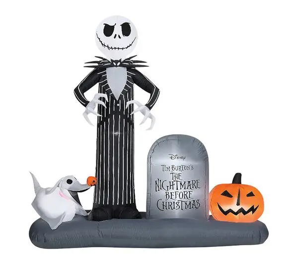 RC HOME DECOR 74' Jack Skellington Graveyard In Flatable W/ Led