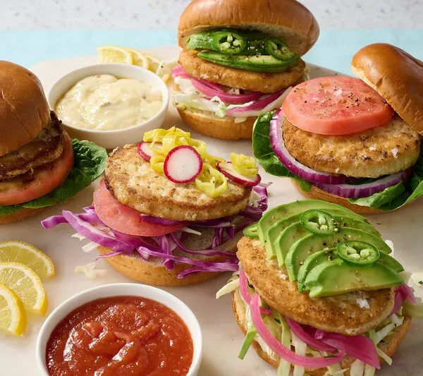 FUSHA FOODS Table & Thyme Fusha Wild Caught Mahi Burgers W/sauce