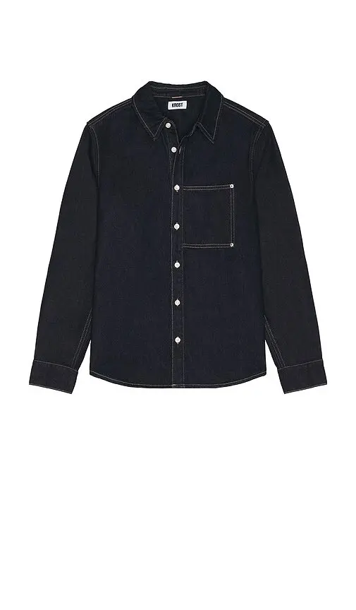 KROST Indigo Denim Rivet Shirt In Blue - Indigo Wash