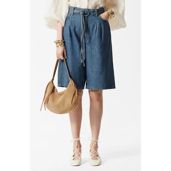 & Other Stories Belted Denim Shorts