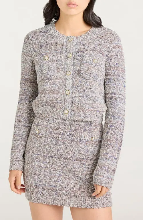 Cinq À Sept Kori Crop Cardigan - Mocha/iris Marl