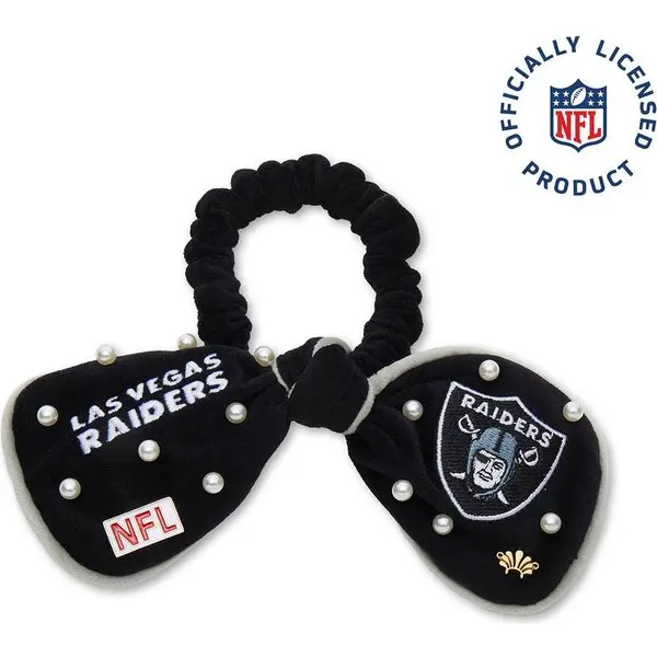Lele Sadoughi Las Vegas Raiders Bow Scrunchie