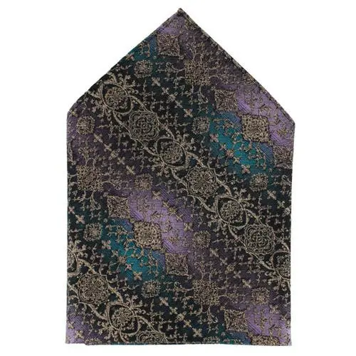 Trafalgar The Spellbound Brocade Novelty Silk 12x12 Pocket Square - Multiple