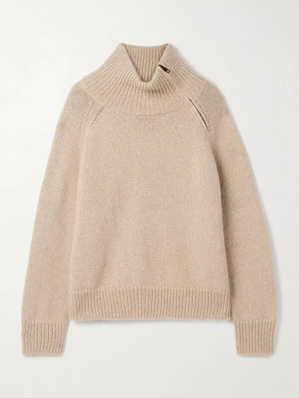 NILI LOTAN Raelynn Cashmere Turtleneck Sweater - Cream