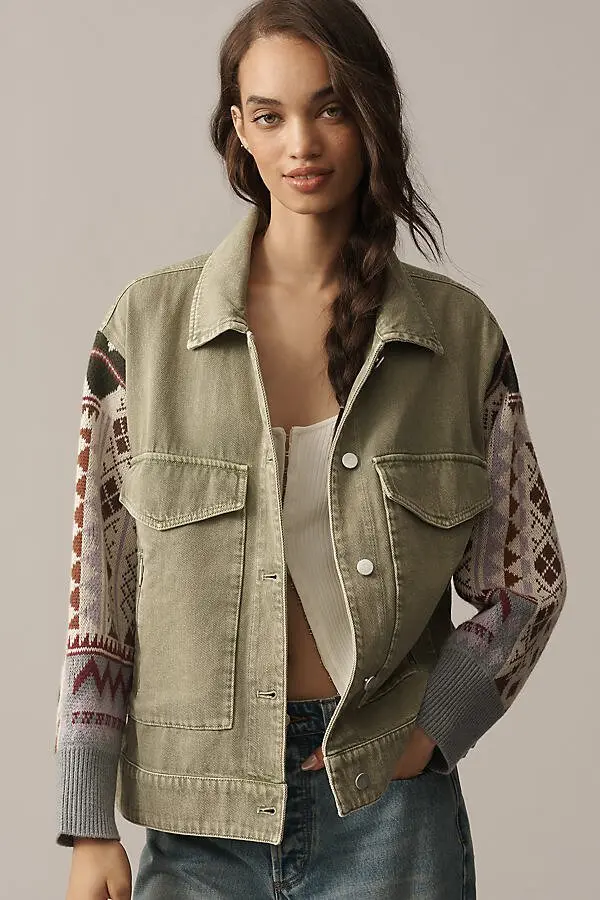PILCRO Sweater Sleeve Utility Jacket