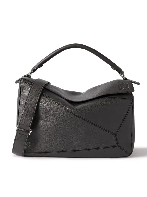 Loewe Puzzle Edge Large Leather Messenger Bag - Gray