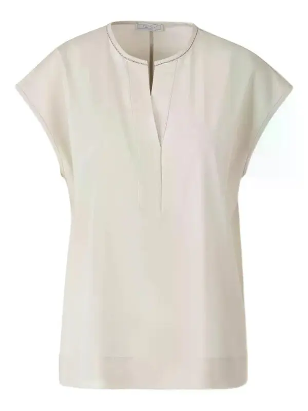 Peserico Bead-embellished V-neck Top