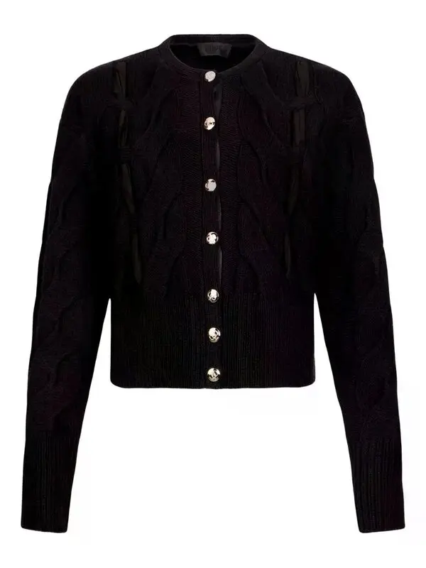 Liu Jo Cable-knit Button-up Cardigan - Black