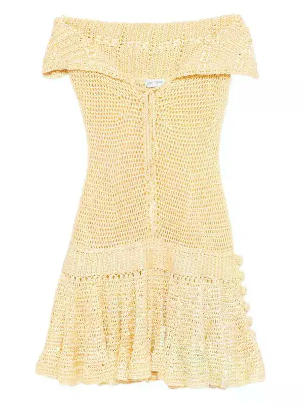 Judy Turner Danae Crochet Mini Dress - Yellow
