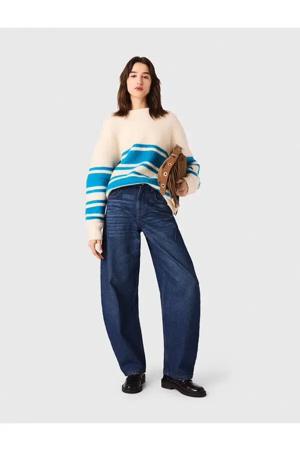 Maje Oversized Striped Wool-blend Jumper - Stripe