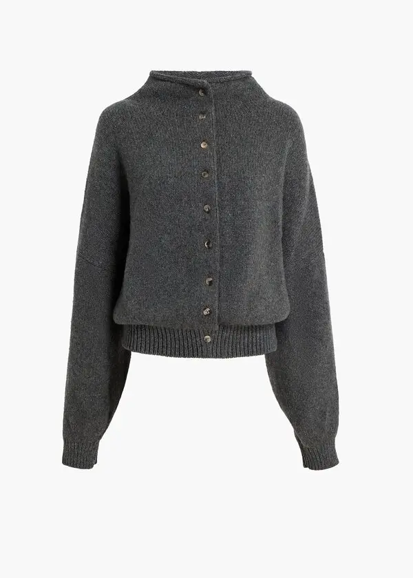 Khaite Nelya Cashmere Cardigan - Stone