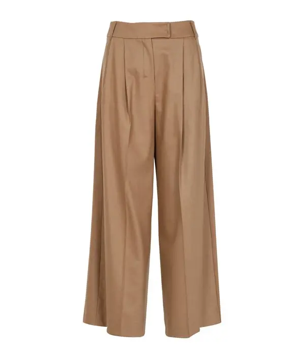 Max Mara Wide Leg Stretch Flannel Trousers