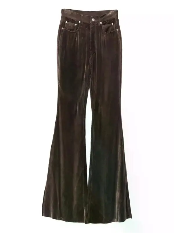 Rick Owens Flared Velvet Trousers
