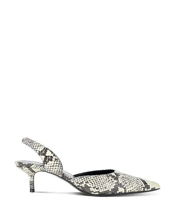 Staud Sebastian Slingback Pumps - White Snake