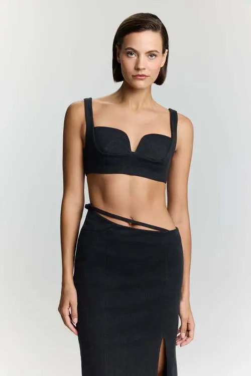JENDUE US Dreams Denim Crop Top Bustier