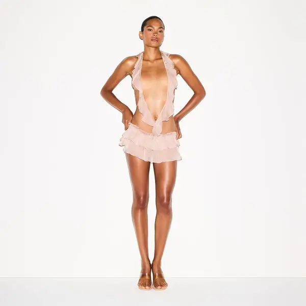 SKIMS Romance Deep Plunge Teddy - Light Fawn