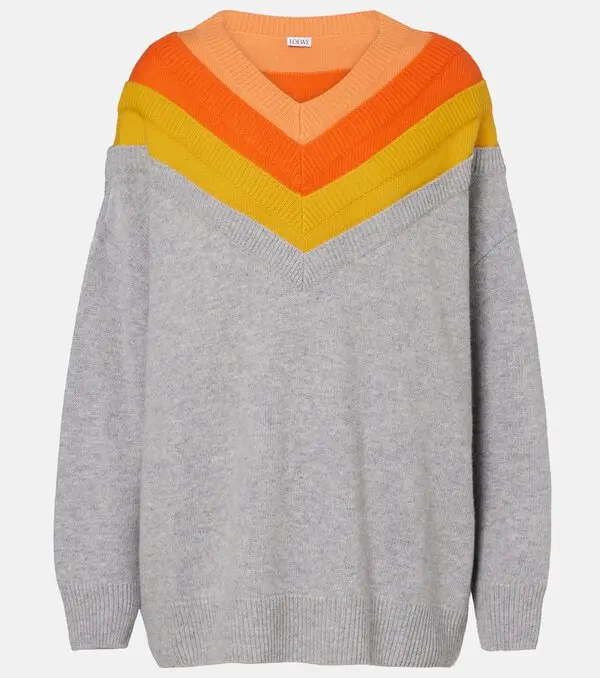 Loewe Layered Wool Sweater - Grey