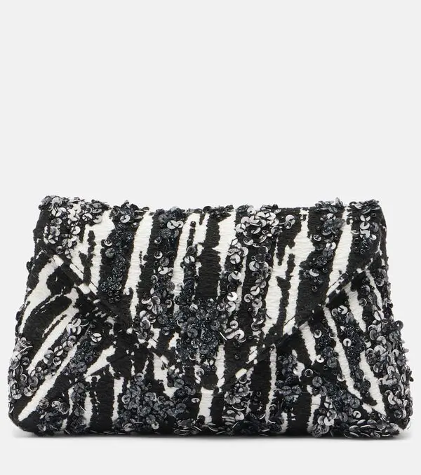 Dries Van Noten Sequined Jacquard Clutch