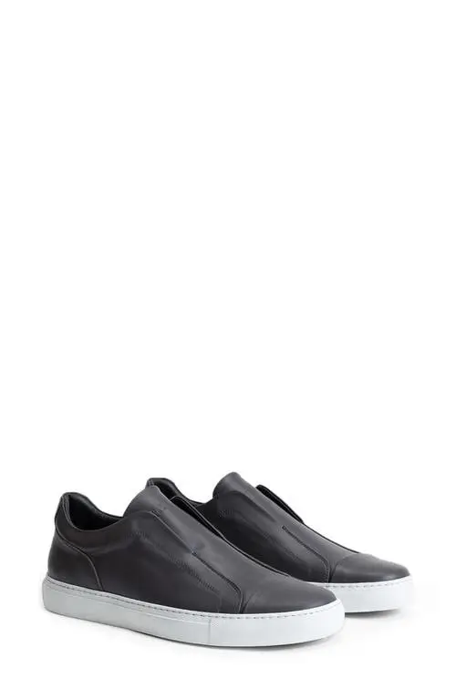 Robert Barakett Delta Laceless Leather Slip-on Sneaker - Taupe
