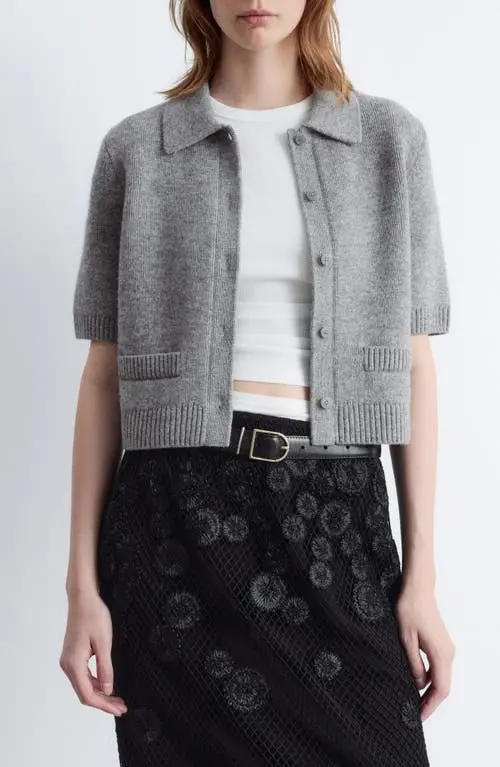 & Other Stories Short Sleeve Wool Blend Cardigan