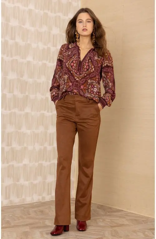 Hale Bob Stretch Ultra Suede Pant - Cognac