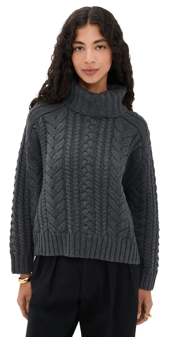 Denimist Cable Knit Turtleneck Sweater