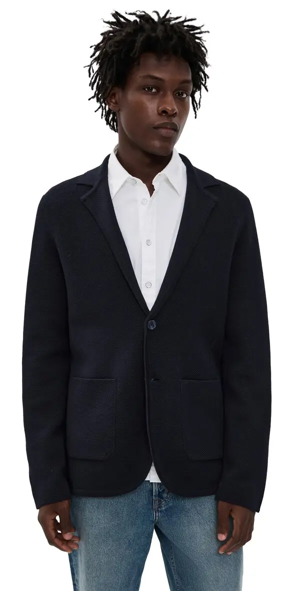 Orlebar Brown Rainer Pique Cardigan - Night Iris