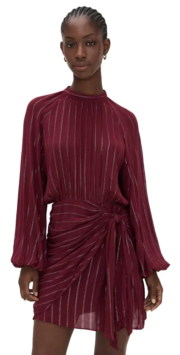 DRESS TO Short Metallic Wrap Dress